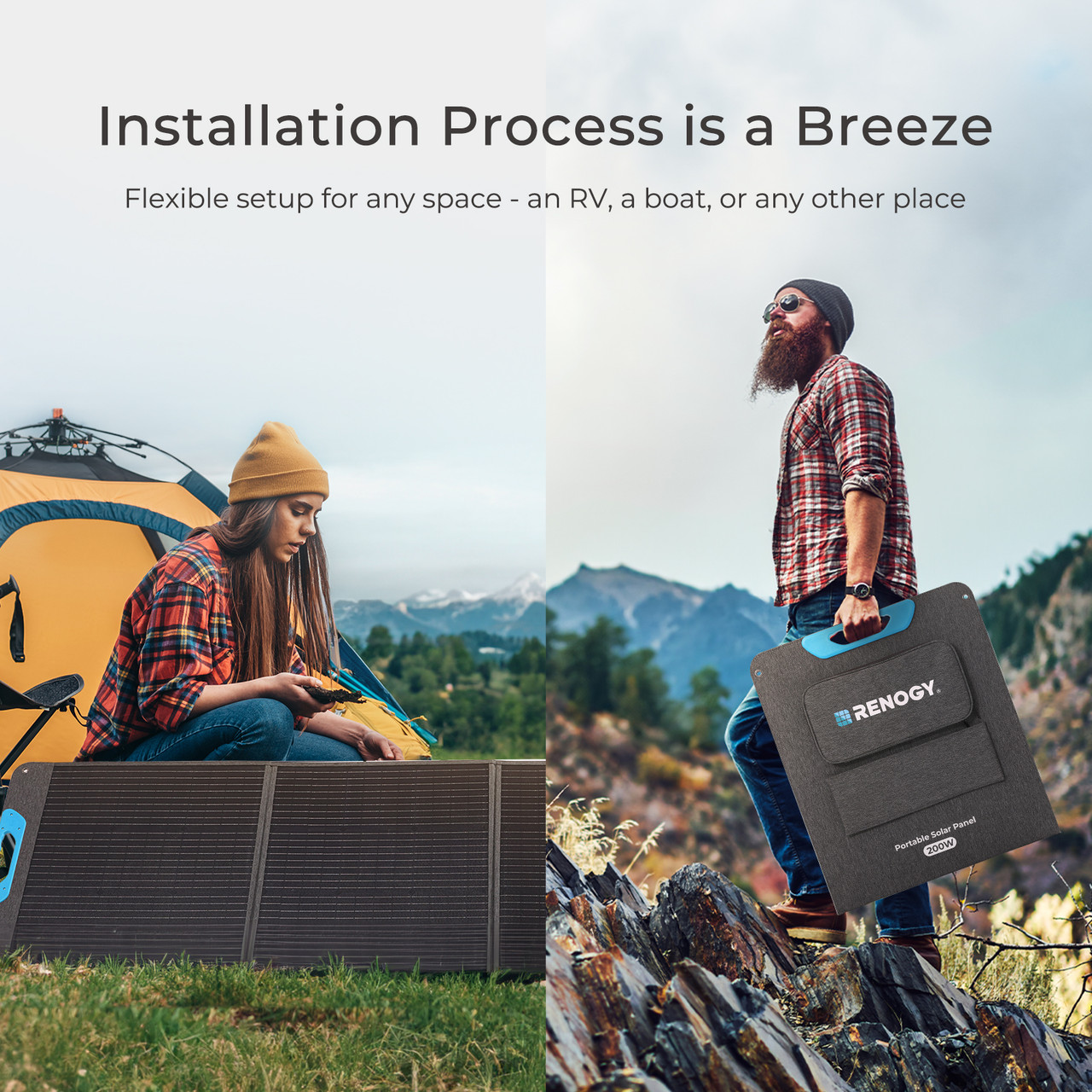 Renogy 200W Portable Solar PV Panel Lightweight For Camping